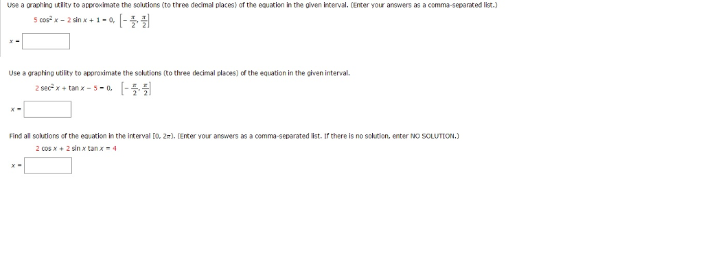 Solved Use a graphing utility to approximate the solutions | Chegg.com
