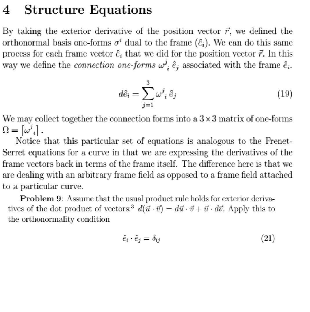 By taking the exterior derivative of the position | Chegg.com