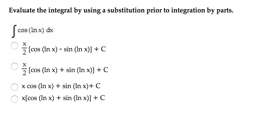 Solved Evaluate the integral by using a substitution prior | Chegg.com