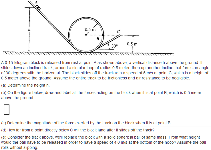 Solved A 0.15-kilogram block is released from rest at point | Chegg.com
