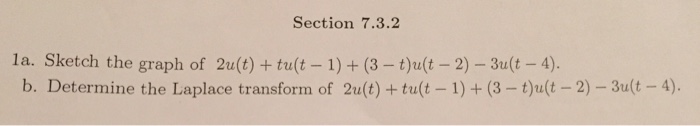 Solved Sketch the graph of 2u(t) + tu(t - 1) + (3 - t)u(t - | Chegg.com