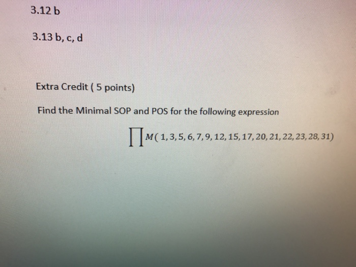Solved Find the Minimal SOP and POS for the following | Chegg.com