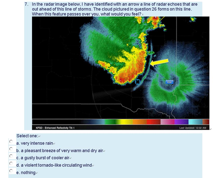 Solved #26=shelf cloud (a cloud that forms on the gust front | Chegg.com