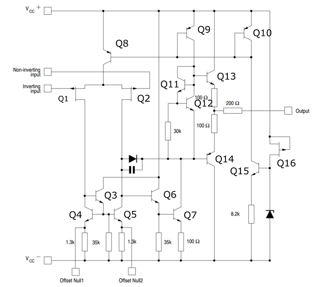 Solved The schematic shows the internal circuitry in the | Chegg.com