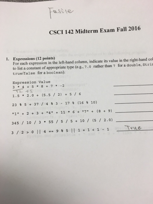 Solved For each expression in the left-hand column, indicate | Chegg.com