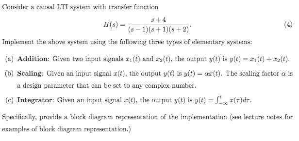 Consider a causal LTI system with transfer function | Chegg.com