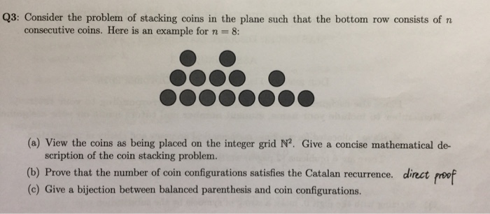 Solved Consider the problem of stacking coins in the plane | Chegg.com