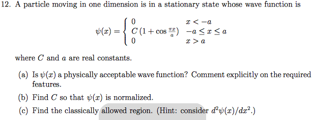 A particle moving in one dimension is in a stationary | Chegg.com