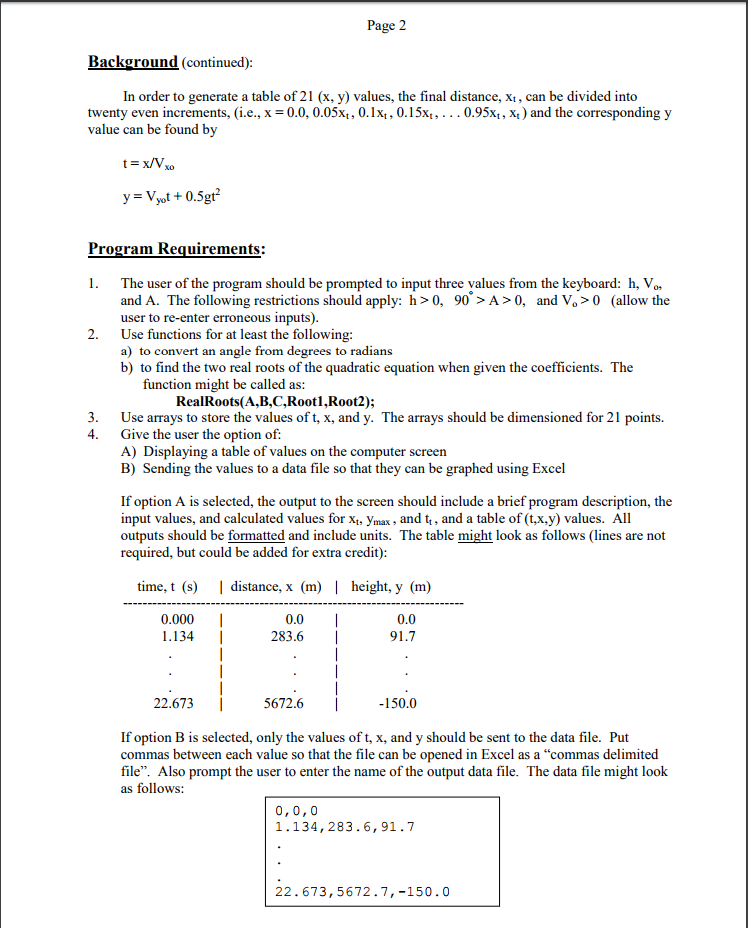 Solved EGR 125 Introduction to Engineering Methods (C++) | Chegg.com
