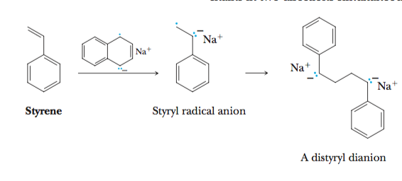 Solved Na+ Na+ Na+ Na+ Styrene Styryl radical anion A | Chegg.com