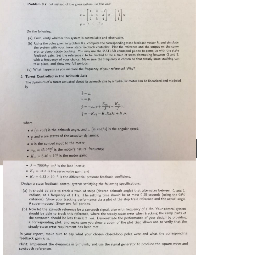 Solved use matllab to solve this problem | Chegg.com
