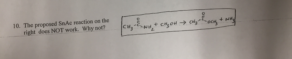 Solved The proposed SnAc reaction on the right does NOT | Chegg.com
