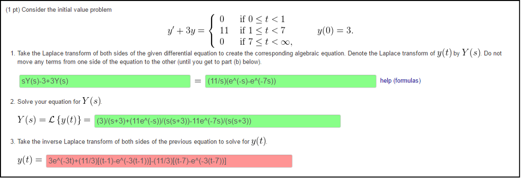 Solved Consider the initial value problem y' + 3y = {0 if 0 | Chegg.com