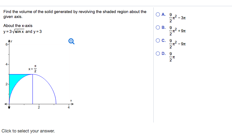 Solved Find the volume of the solid generated by revolving | Chegg.com