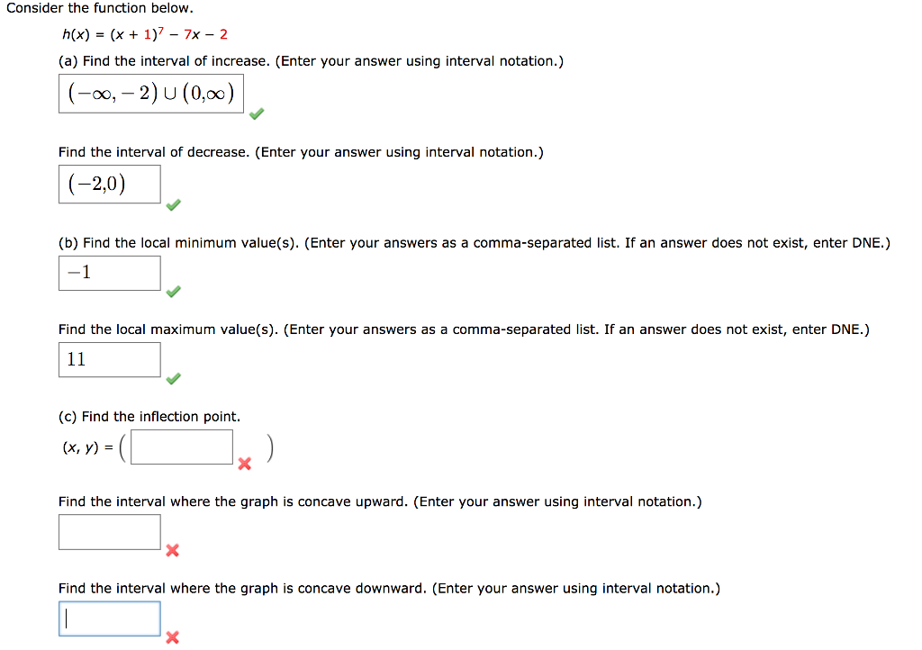 Solved Consider the function below. h(x) = (x + 1)^7 - 7x - | Chegg.com