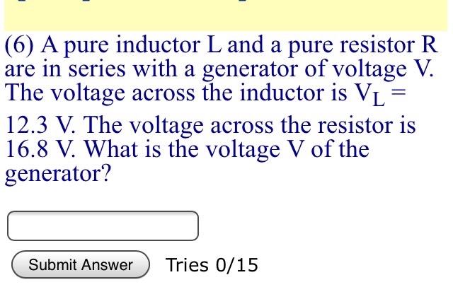 Solved A pure inductor L and a pure resistor R are in series | Chegg.com