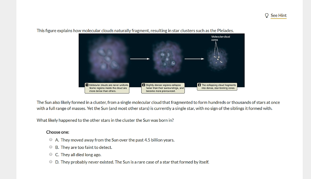 Solved ? See Hint This figure explains how molecular clouds | Chegg.com