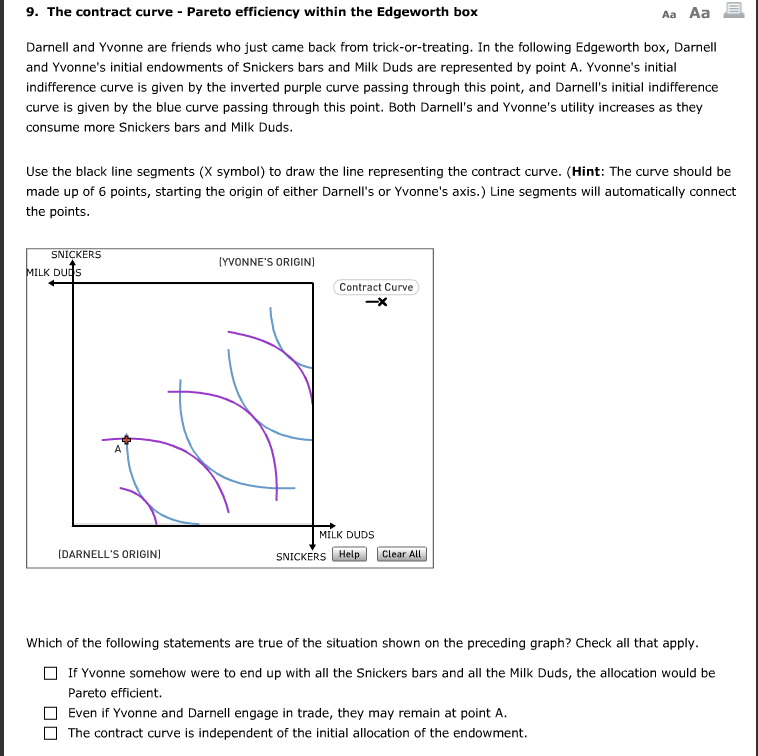 Solved 9. The contract curve Pareto efficiency within the | Chegg.com