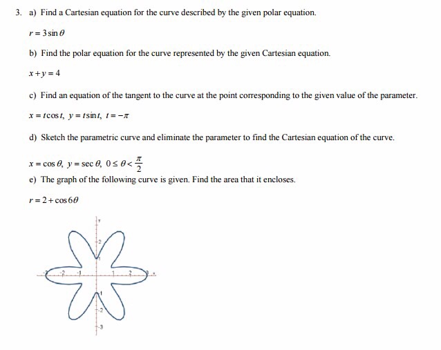 Solved Find Cartesian equation for the curve described by | Chegg.com