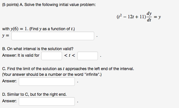 Solved Solve the following initial value problem: (t^2 - | Chegg.com