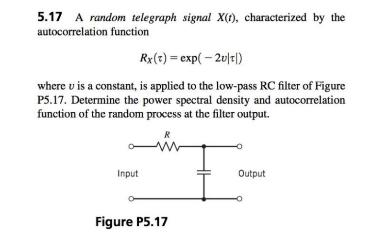 Solved 517 A Random Telegraph Signal X Characterized By 
