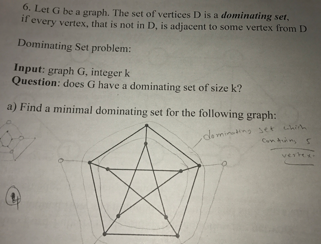 Solved Let G be a graph. The set of vertices D is a | Chegg.com