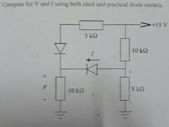 Solved Compute for V and I using both ideal and practical | Chegg.com