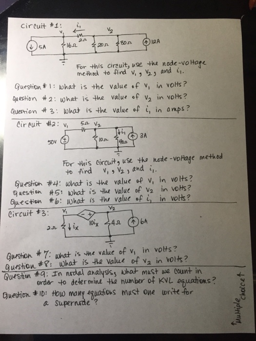 Solved What is the value of v_1 in volts? What is the value | Chegg.com