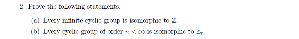 Solved 2. Prove the following statements. (a) Every infinite | Chegg.com