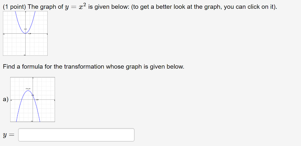Solved (1 point) The graph of y 2 is given below: (to get a | Chegg.com
