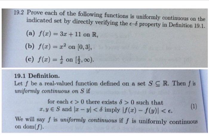 Solved Prove each of the following functions is uniformly | Chegg.com