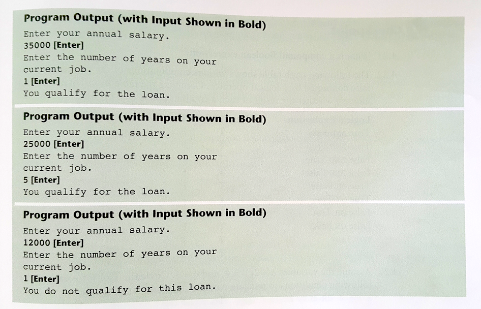 Solved Loan Qualifier Program Look At Program 4 10 On Page Chegg