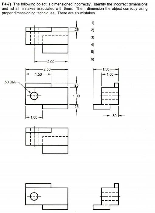 Solved P4-7) The following object is dimensioned | Chegg.com