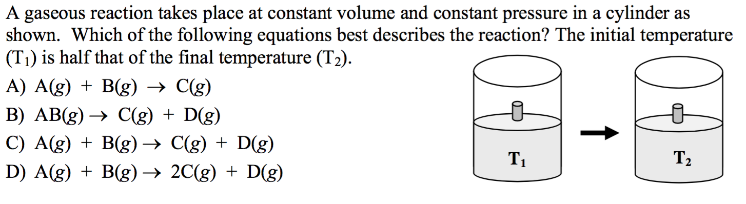 Solved A gaseous reaction takes place at constant volume and | Chegg.com