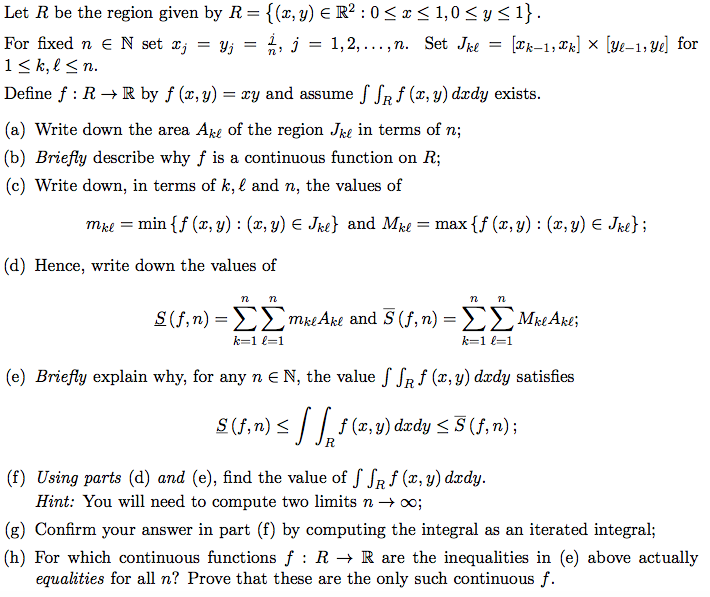 Solved Let R be the region given by R = {(x, y) R^2: 0 | Chegg.com