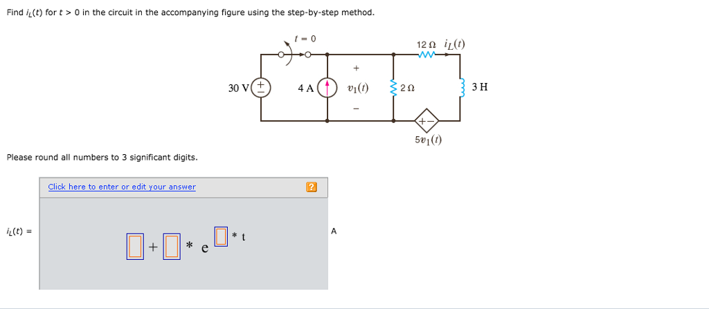 Solved Find iL(t) for t > 0 in the circuit in the | Chegg.com