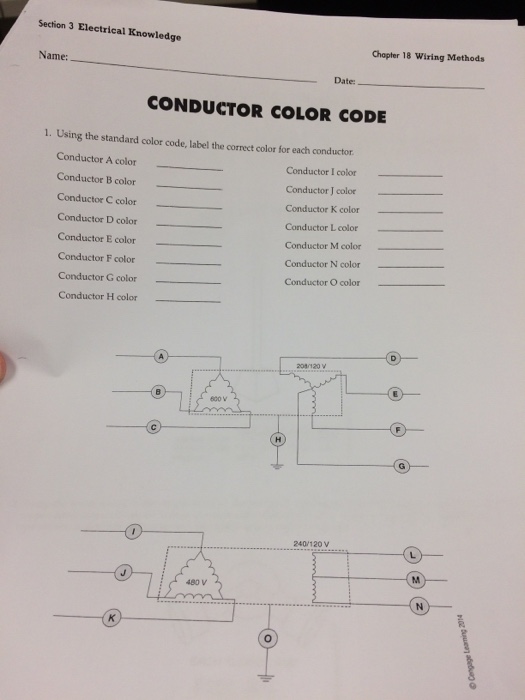 Solved Using the standard color code, label the correct | Chegg.com