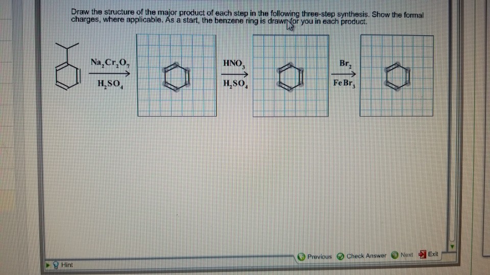 Solved Draw The Structure Of The Major Product Of Each Step