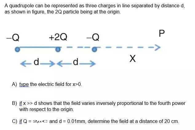 Solved A quadrupole can be represented as three charges in | Chegg.com