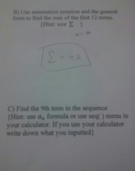 Solved Ⅱ. Consider the following arithmetic sequence | Chegg.com