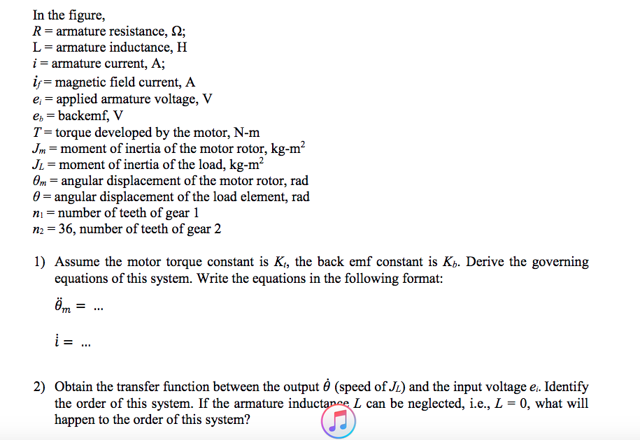 Solved 2.2 Modeling a DC motor servo Consider the de | Chegg.com