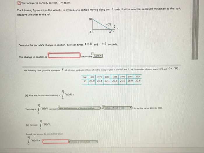 Solved The following figure shows the velocity, in cm/sec, | Chegg.com