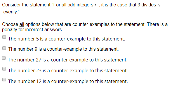 Solved Consider the statement "For all odd integers n, it is | Chegg.com