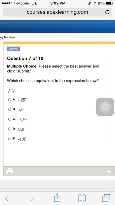 Solved Which choice is equivalent to the expression below? | Chegg.com
