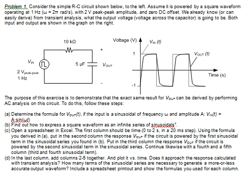 Consider the simple R-C circuit shown below, to the | Chegg.com