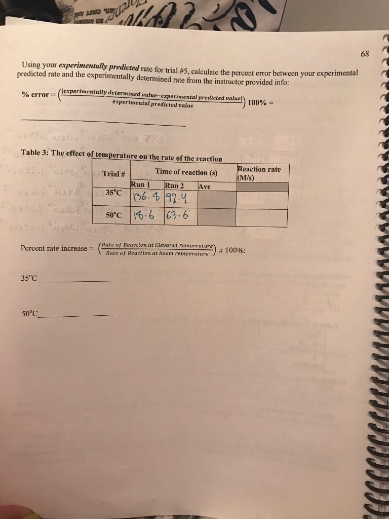 Solved Determination of the orders of reactants at room | Chegg.com