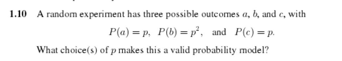 Solved A random experiment has three possible outcomes a, b, | Chegg.com