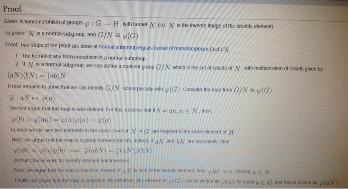 Proof : Hi guys, i need help understanding the proof | Chegg.com