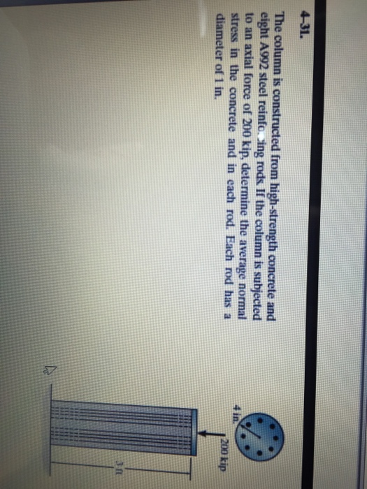 Solved The column is constructed from high-strength concrete | Chegg.com