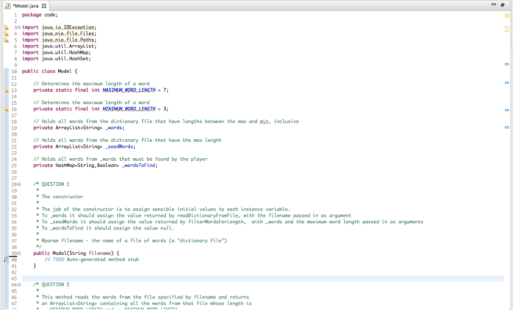 "Model.java 1 package code; 3e import java . io. | Chegg.com
